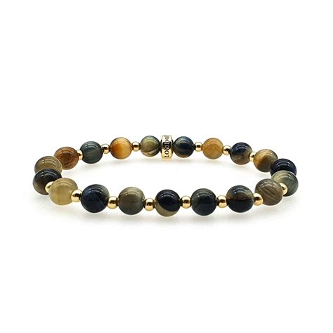 Luxury Lava And Gold Chakra Bracelet Ommo London