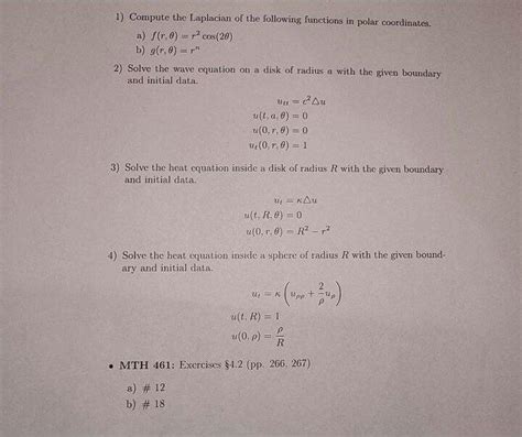 solved 1 compute the laplacian of the following functions