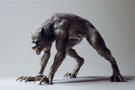 A Ferocious Werewolf With Sharp Claws And Bared Teeth Premium Ai