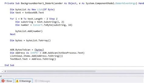 Vb2012 Array Of Bytes Scan With Textbox As An Input Vbforums