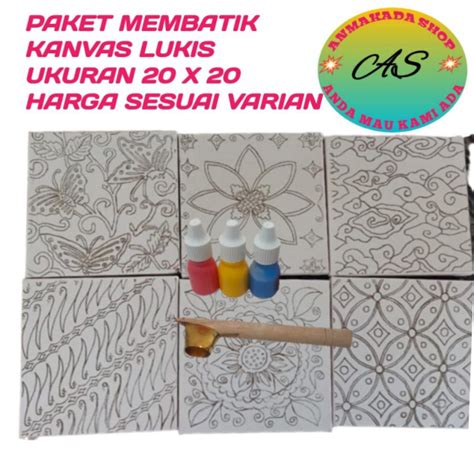 Jual Kanvas Lukis 20x20 Batik Paket Canting Shopee Indonesia