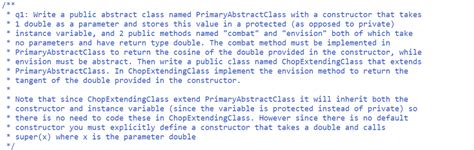 Solved Q1 Write A Public Abstract Class Named