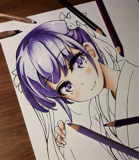 用彩铅画的动漫少女 超酷的手绘动漫人物画女生步骤图 视频