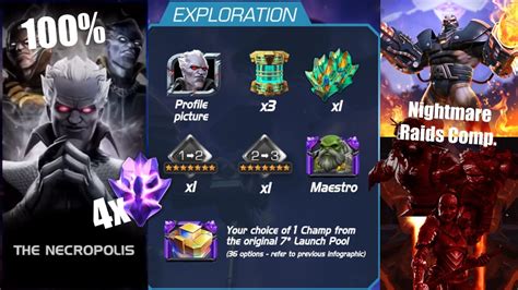 Nightmare Raids Compensation And Necropolis Exploration Rewards Mcoc Youtube