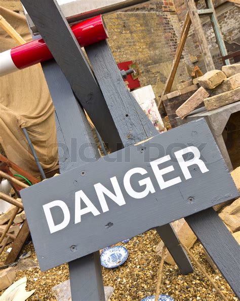 Danger Sign Restricting Access To An Unsafe Building Site Stock Image Colourbox