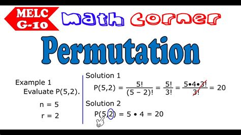 Permutation Grade 10 Math Corner Youtube
