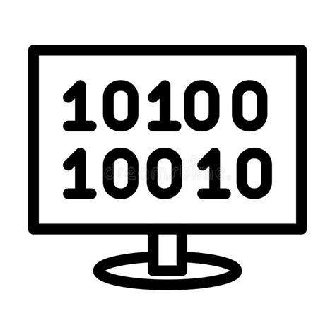 binary code thick line icon stock illustration illustration of