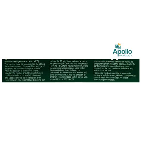 Varilrix Vaccine Injection 0 5ml Price Uses Side Effects Composition