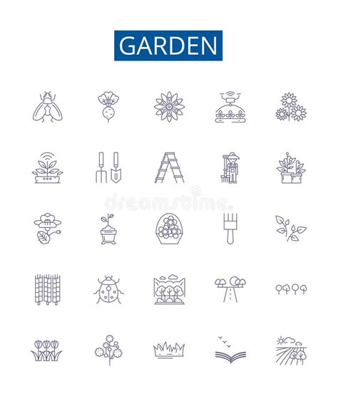 Garden Line Icons Signs Set Design Collection Of Yard Vegetable Lawn
