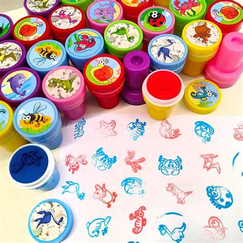 Assorted Cartoon Stamp Patterns Interactive Stamping Toys Diverse Designs And Color Styles