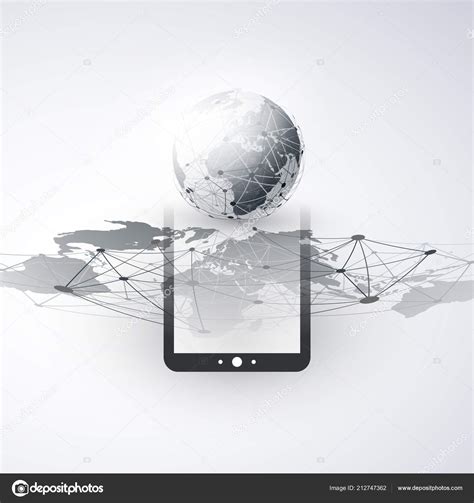 Digital Network Connections Mobile Technology Background Cloud Computing Design Concept With