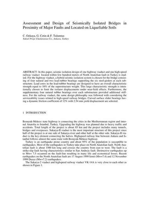 Pdf Assessment And Design Of Seismically Isolated Bridges Response