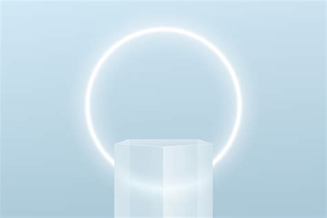 浅蓝和白色淡雅几何体产品展示台eps矢量背景