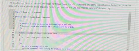 Solved The Boxstring Method Contains Two Loops For For