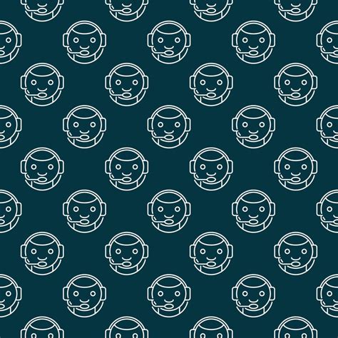 Chatbot With Headset Vector Chat Bot Concept Line Seamless Pattern 23093195 Vector Art At Vecteezy