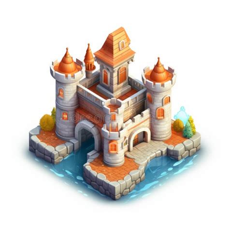 Creating A Game Icon With Isometric Foundation Stock Illustration