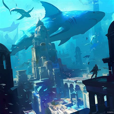 Hammerhead Shark Architect Designing An Underwater Furry Ai