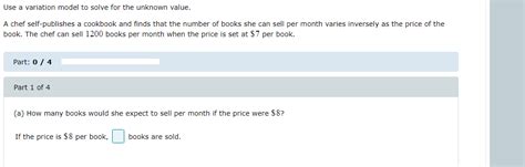 Solved Use A Variation Model To Solve For The Unknown Value