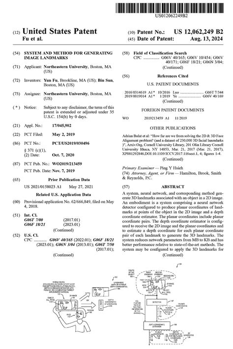 Patent For Improved Detection Of Facial Landmarks Northeastern