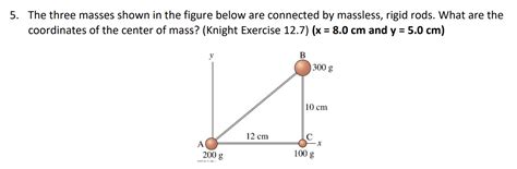 Solved 5 The Three Masses Shown In The Figure Below Are