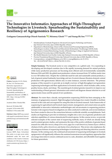 Pdf The Innovative Informatics Approaches Of High Throughput Technologies In Livestock