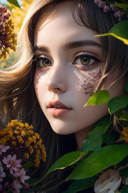 Premium Ai Image Fusion Girl Portrait And Nature Generated By Ai