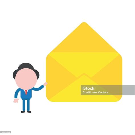 벡터 일러스트 레이 션 개념 익명 사업가 문자 들고 오픈 봉투의 개념에 대한 스톡 벡터 아트 및 기타 이미지 개념 개념 기호 경영자 Istock