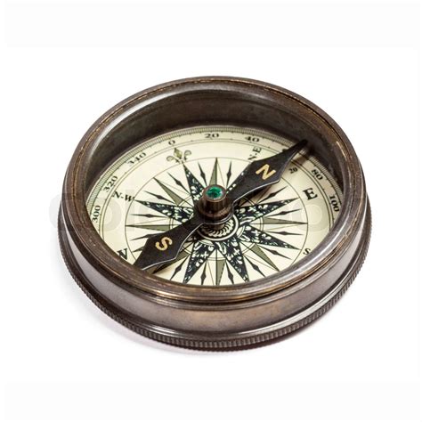 Old Vintage Compass Isolated Stock Image Colourbox