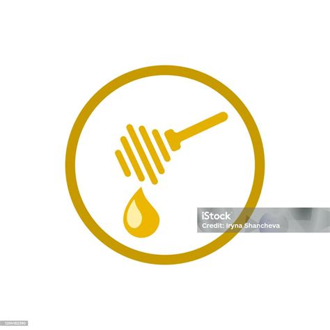 떨어지는 꿀 꿀 국자 스파 테라피 아이콘 요소 휴식 및 휴식 아이콘입니다 골드 꿀 아이콘입니다 벡터 일러스트레이션 0명에 대한