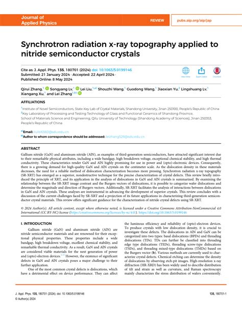 Pdf Synchrotron Radiation X Ray Topography Applied To Nitride