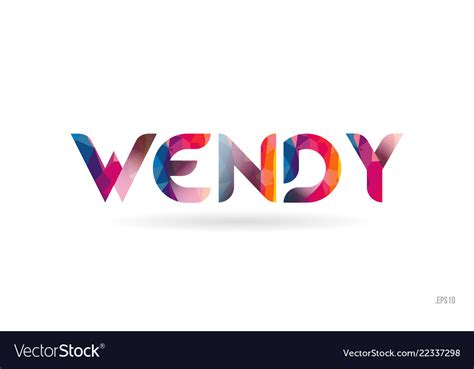 Wendy Colored Rainbow Word Text Suitable For Logo Vector Image