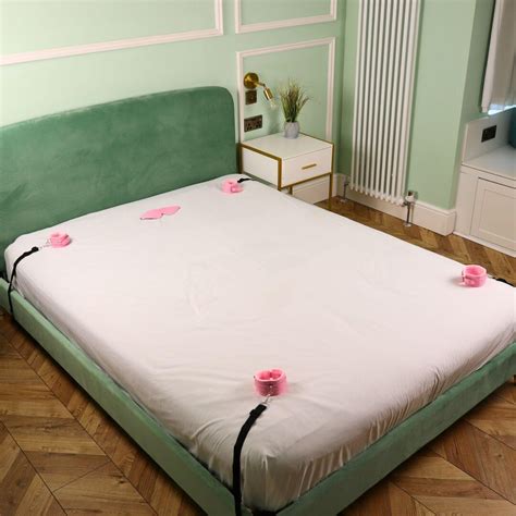Pink Bed Binding Bondage Play Set Bdsm Restraint Harness Kinky Sex Toys
