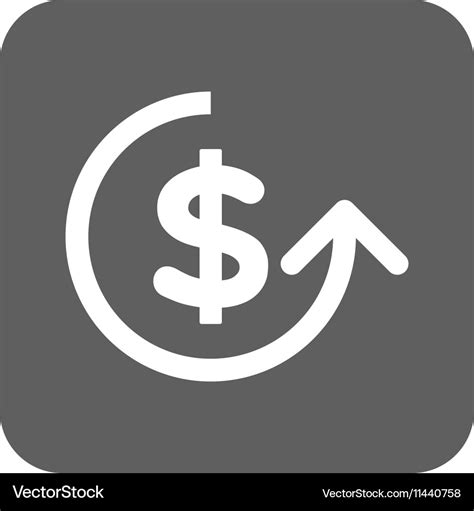 Chargeback Flat Squared Icon Royalty Free Vector Image