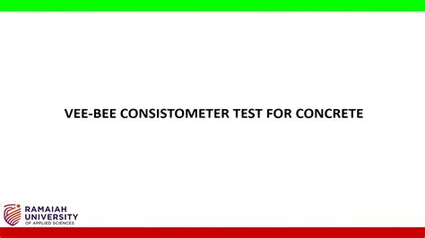 Vee Bee Consistometer Test For Concrete Youtube