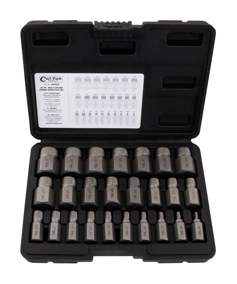 25 Pc Multi Spline Screw Extractor Set Cal Van Tools