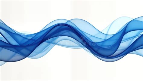 Abstract Design With Flowing Blue Waves On White Background Dynamic Smooth Shapes Create