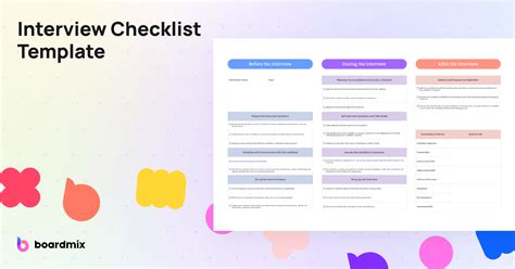 Interview Checklist Template Boardmix