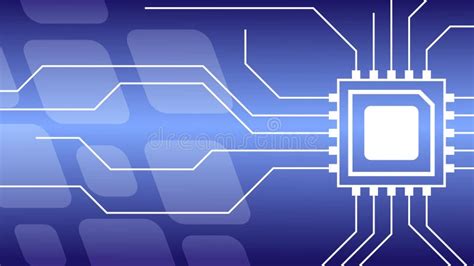 Data Processing And Storage Concept With CPU Chip And Circuit Lines Stock Vector Illustration