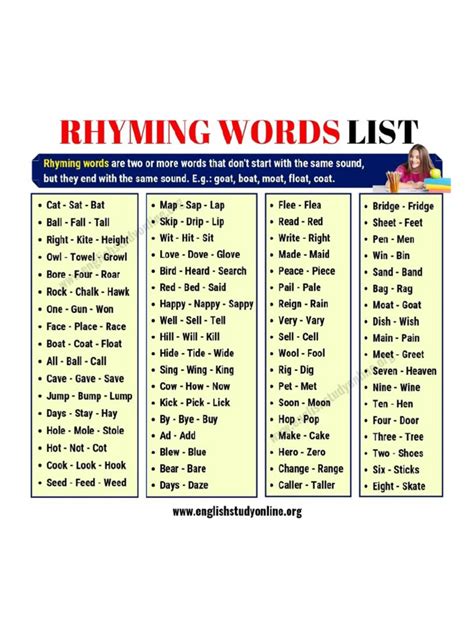 Rhyming Words Pdf