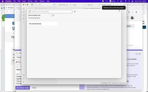 Turning Wifi Off And On Prevents Subsequent Plugin Lookups Bug Graveyard Obsidian Forum