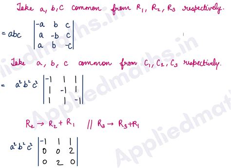 Class CBSE Applied Maths Determinants Exercise