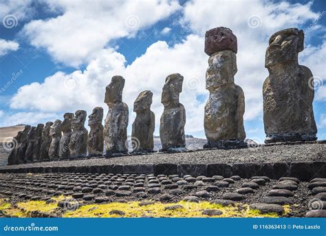 Rapa Nui Moai Statues Easter Island Stock Image Image Of Face Heritage 116363413