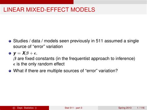 Linear Mixed Effect Models