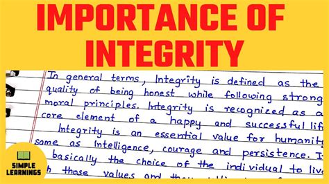 Integrity Essay In Simple English Smart Syllabus Essay Simple Learnings Essays Youtube