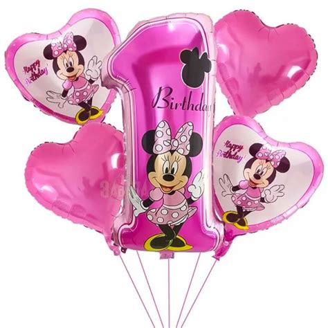 Парти сет от балони за 1 годинка с Мини Маус 5бр Забава Супер цени