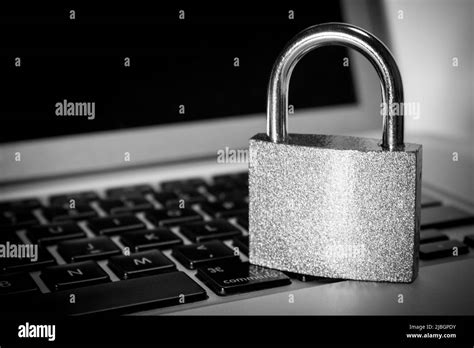 Lock Padlock On Laptop Computer Stock Photo Alamy
