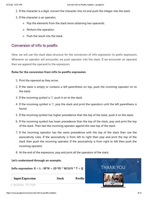 Convert Infix To Postfix Notation Javatpoint Pdf Notation