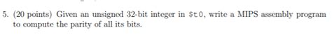 Solved 5 20 Points Given An Unsigned 32 Bit Integer In