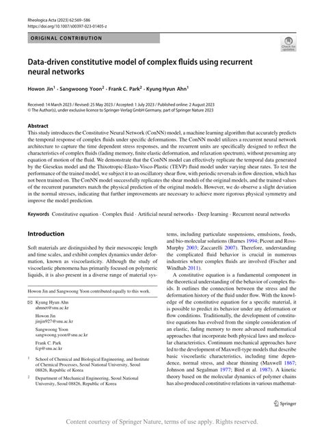 Data Driven Constitutive Model Of Complex Fluids Using Recurrent Neural Networks