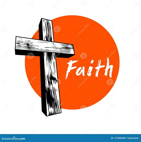 Faith Concept With Old Wooden Christian Cross Vector Metaphor Illustration Isolated On White